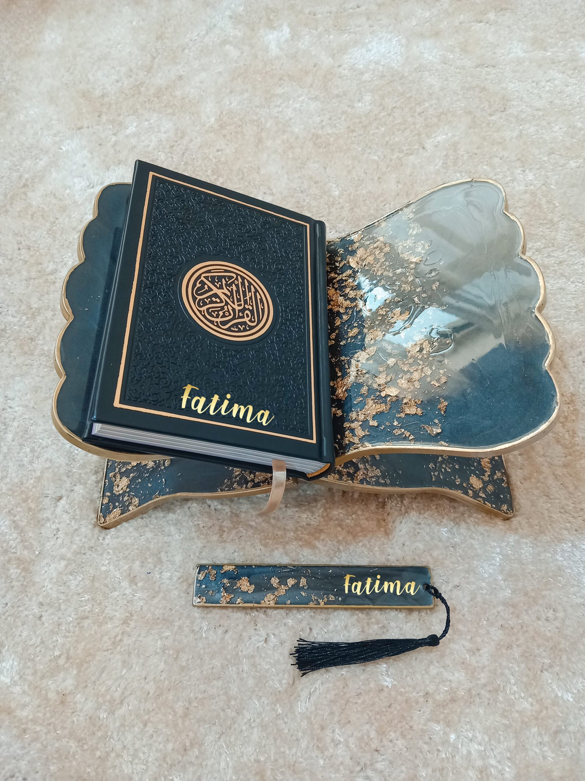 Personalized Quran Stand Premium Bundle– Black - Islamic Gifts