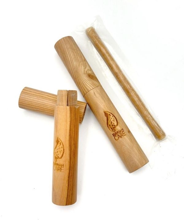 Wooden Miswak Holder With Olive Miswak - Sunnah Care - Islamic Gifts