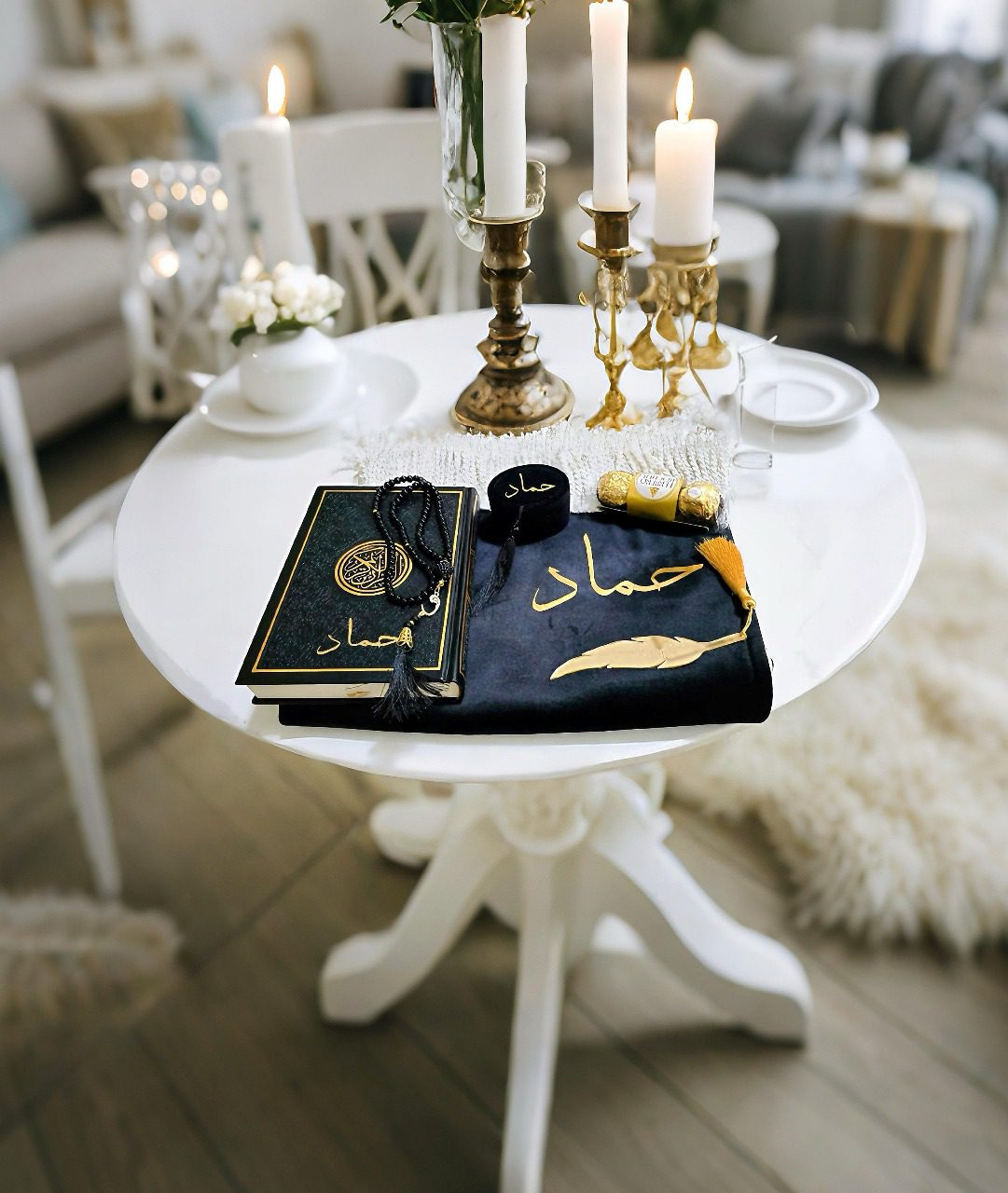 Personalized Khushu Velvet Prayer Set - Islamic Gifts